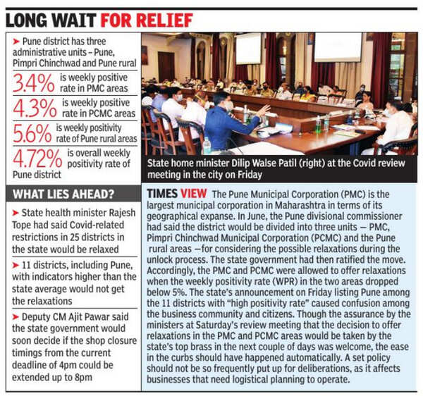 Call on ease in PMC, PCMC areas ‘in a couple of days’ | Pune News ...
