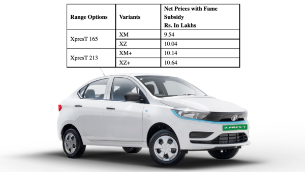 Tata Xpres T EV Price: Tata Xpres-T electric sedan for fleet launched ...