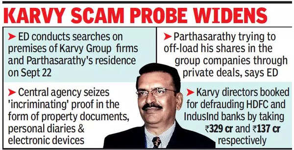 Karvy: ED freezes Rs 700 crore worth shares of Karvy CMD & kin ...