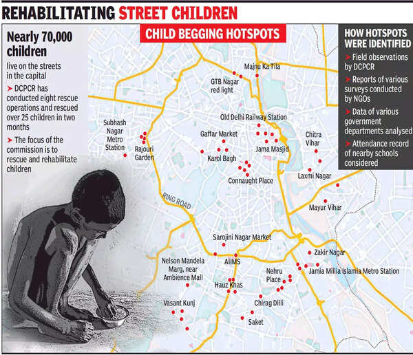 Delhi child panel identifies 53 begging hotspots | Delhi News - Times ...