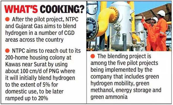 NTPC, Gujarat Gas to blend hydrogen for CGD networks | Ahmedabad News ...