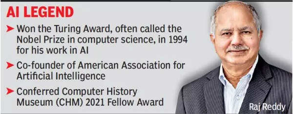 Raj Reddy: India’s only Turing Award winner, AI pioneer - Times of India