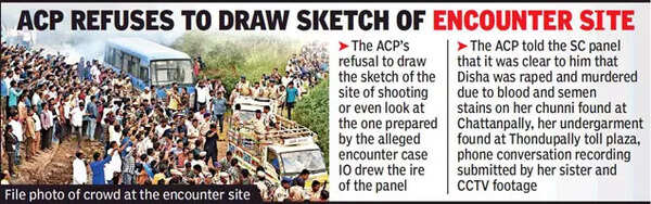 Disha case: ACP grilled on rape probe, sketch of encounter site ...