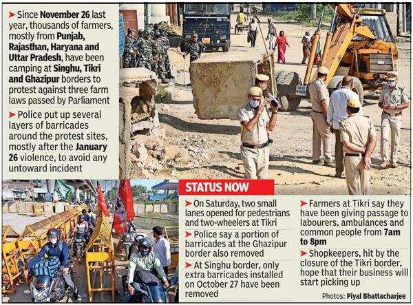 Sigh of relief as Tikri border opens after 11 months | Delhi News ...