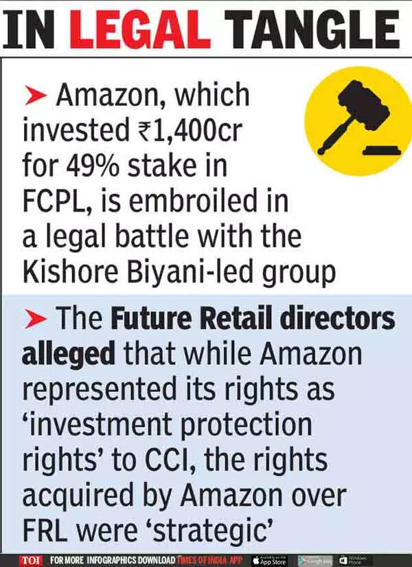 ‘Amazon’s statements to CCI, courts contradictory’ - Times of India