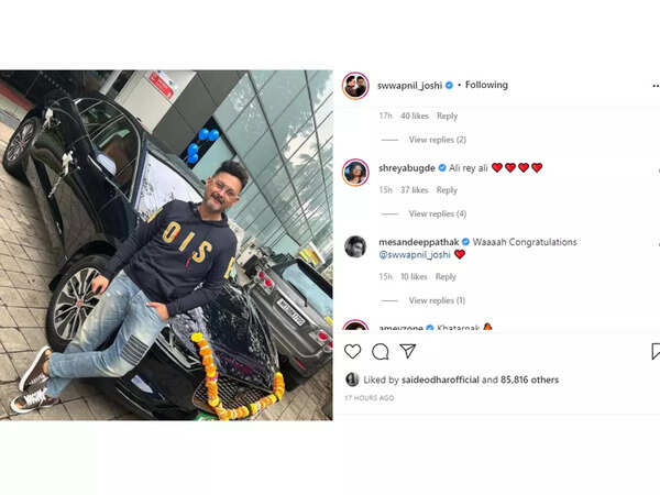 Swapnil Joshi welcomes home his new swanky-looking car, Riteish ...