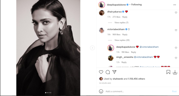 Victoria Beckham and Deepika Padukone's banter on Instagram leaves fans ...