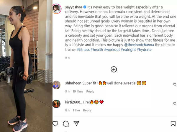 Sayyeshaa Talks About Weight Loss After Giving Birth Tamil Movie News Times Of India