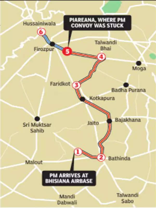 Piareana: PM Modi stuck on Punjab flyover: Route details you need to ...