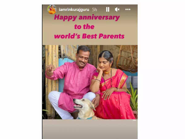 Rinku Rajguru wishes her parents on their wedding anniversary with an ...