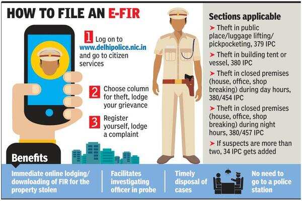 Delhi: e-FIR app for thefts to cut personal visits | Delhi News - Times ...