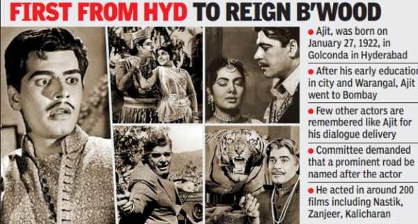 Ajit: ‘lion’ Of Villains Ajit’s Birth Centenary Today | Hyderabad News ...