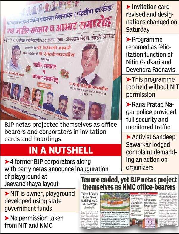 Bjp: Ground Inauguration Becomes Neta Felicitation | - Times of India