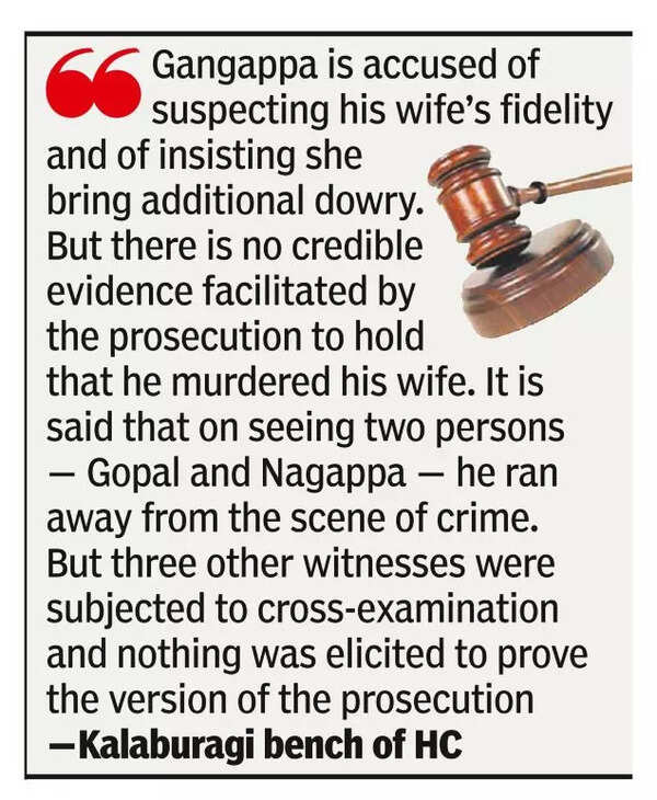 Hc Acquits Man In Wife’s Murder Case | Bengaluru News - Times of India Hc Acquits Man In Wife’s Murder Case | Bengaluru News - Times of India