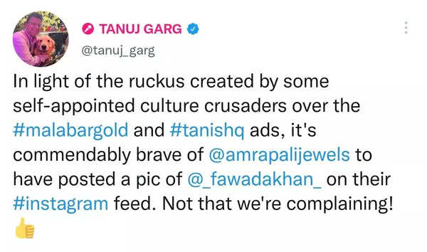Producer Tanuj Garg applauds jewellery brand for using Fawad Khan ...