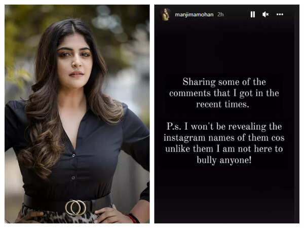 Manjima Mohan shares a glimpse of the body-shaming comments she ...