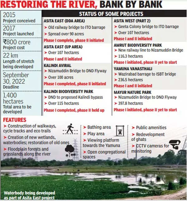 Delhi: Yamuna revamp on track, two key projects completed | Delhi News ...