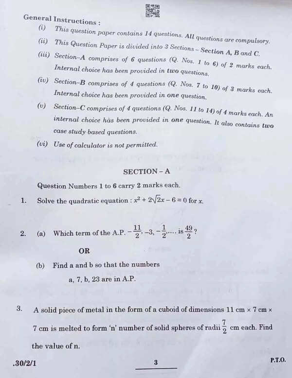 CBSE Term 2 Class 10 Maths Exam 2022 Paper Was Easy And Lengthy Say 