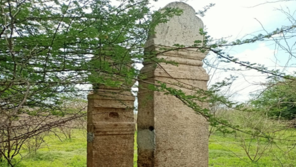 Stone sluice with Grantha inscriptions found near Thirumangalam in ...