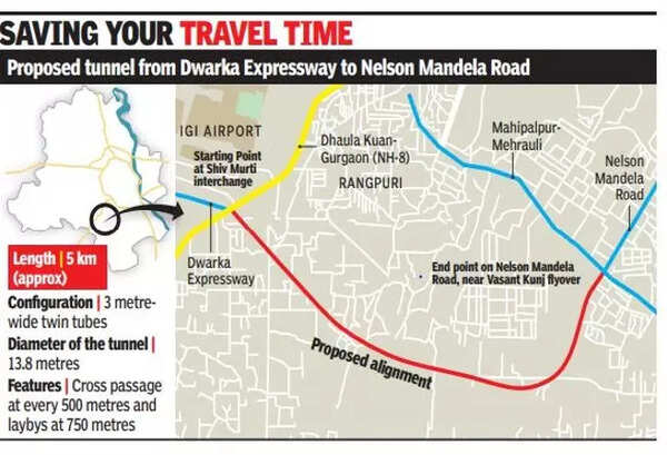 South Delhi set to get India’s widest tunnel | Delhi News - Times of India