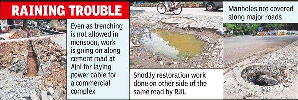 Trenching In Rains Creates Death Pits | - Times of India