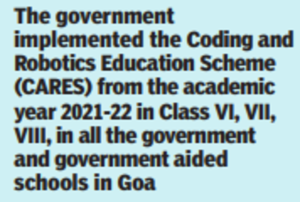 Goa: Board to implement revised robotics syllabus for Class IX, X | Goa ...