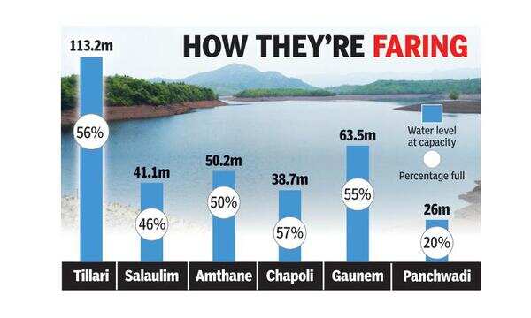 After just 1 month of monsoon, most reservoirs in Goa 50% full | Goa ...