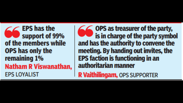 Eps: Eps Camp Prepares For Gc Meet; Ops Group Cries Foul | Chennai News ...