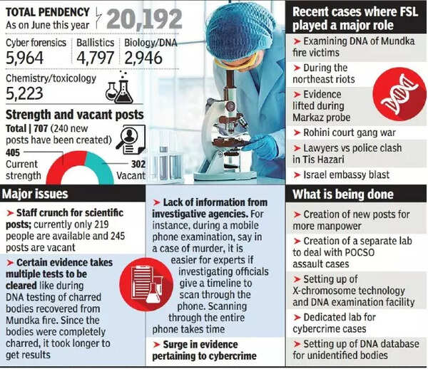 Delhi: Short of staff, Rohini Forensic lab stares at nearly 20,000 ...