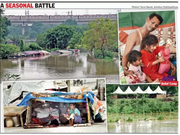 Yamuna: Delhi: Midnight surge in Yamuna Khadar belt leads to rush for ...