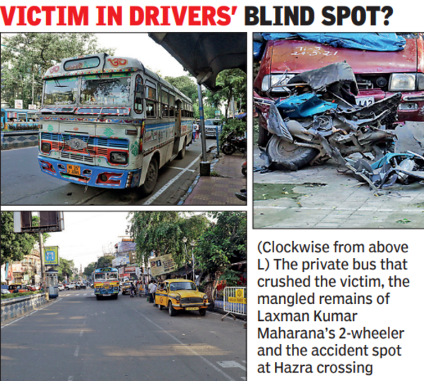 Racing bus crushes scooter rider at busy S Kolkata crossing | Kolkata ...