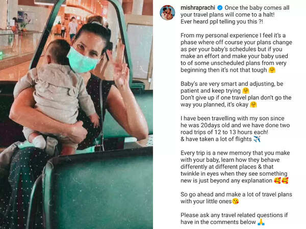 Prachi Mishra shares experiences of travelling with her baby Adhiyaman ...