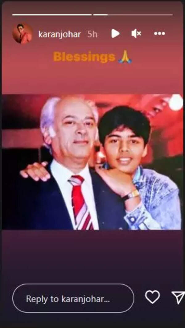 Karan Johar remembers father Yash Johar on his birth anniversary ...