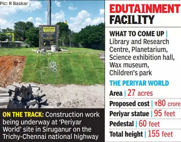 Work begins on Periyar World in Trichy | Trichy News - Times of India