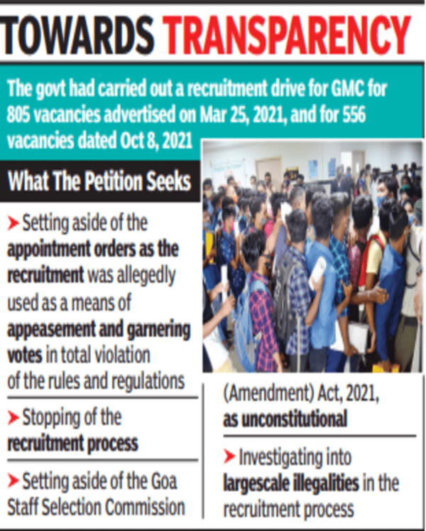 Job scam: Goa govt told to give recruitment list to petitioner | Goa ...