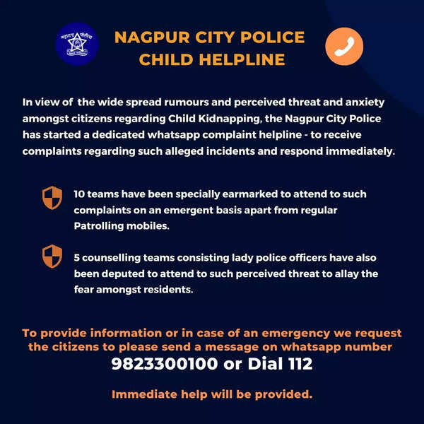 Kidnapping rumours: Nagpur police start 24x7 child helpline to allay ...
