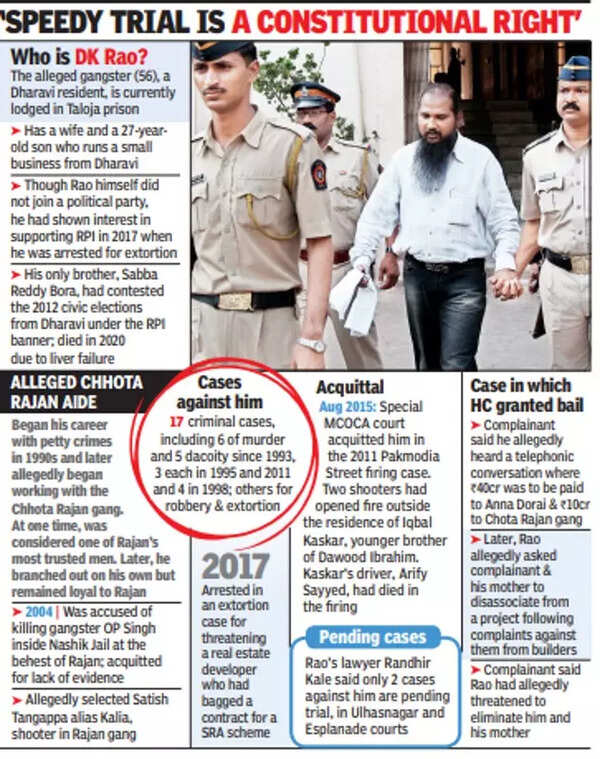 Mumbai: Bail to DK Rao, two others in 2017 'extortion from jail' case | Mumbai News - Times of India