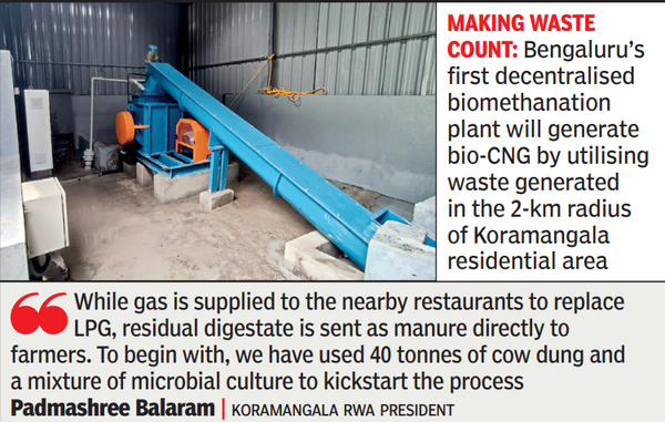 Bengaluru: Plant set up to turn wet waste into bio-CNG | Bengaluru News ...