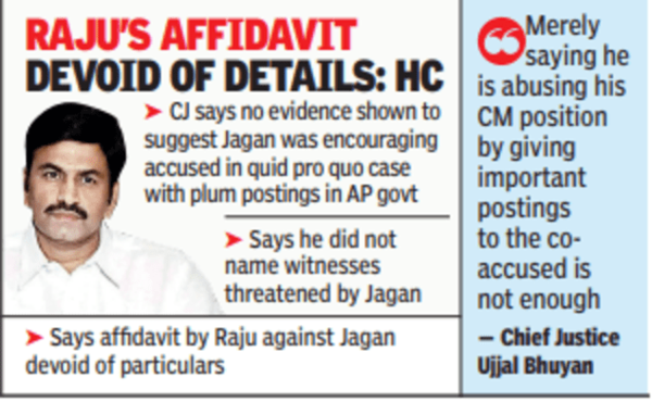 Raju: Telangana HC junks K Raghu Rama Krishna Raju's plea seeking cancellation of bail to YS ...