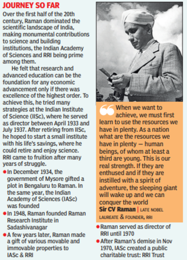 Raman: With rich legacy in science, Raman Research Institute enters 75 ...