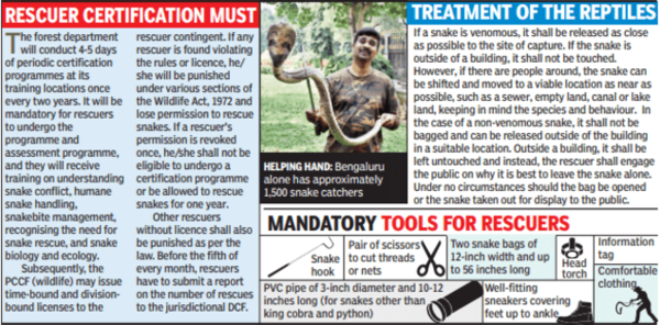 Follow Manual When Rescuing Snakes, Says Forest Dept | Bengaluru News ...