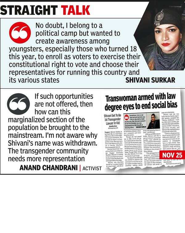 Vid’s 1st Trans Legal Expert’s Role To Boost Voters Blocked | - Times of India
