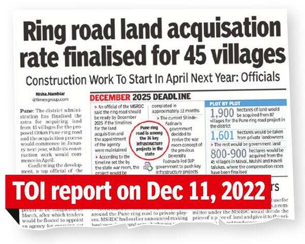 27 Hectares Via Direct Purchase Method Likely For Inner Ring Rd | Pune ...