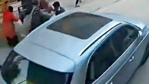 Man trying to rescue sister in car rams colony guard, scooter rider in Ghaziabad | Ghaziabad ...