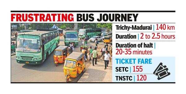 Trichy: Setc Draws Flak For Untimely Halts On Madurai-trichy Route ...