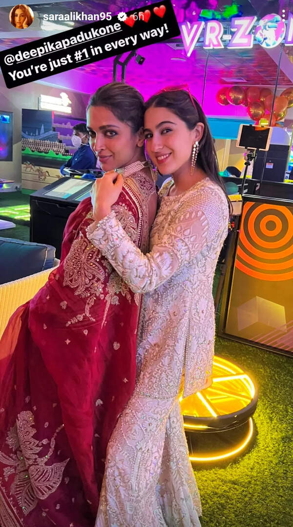 Sara Ali Khan poses with Deepika Padukone, says she's 'number 1' in every way | Hindi Movie News ...