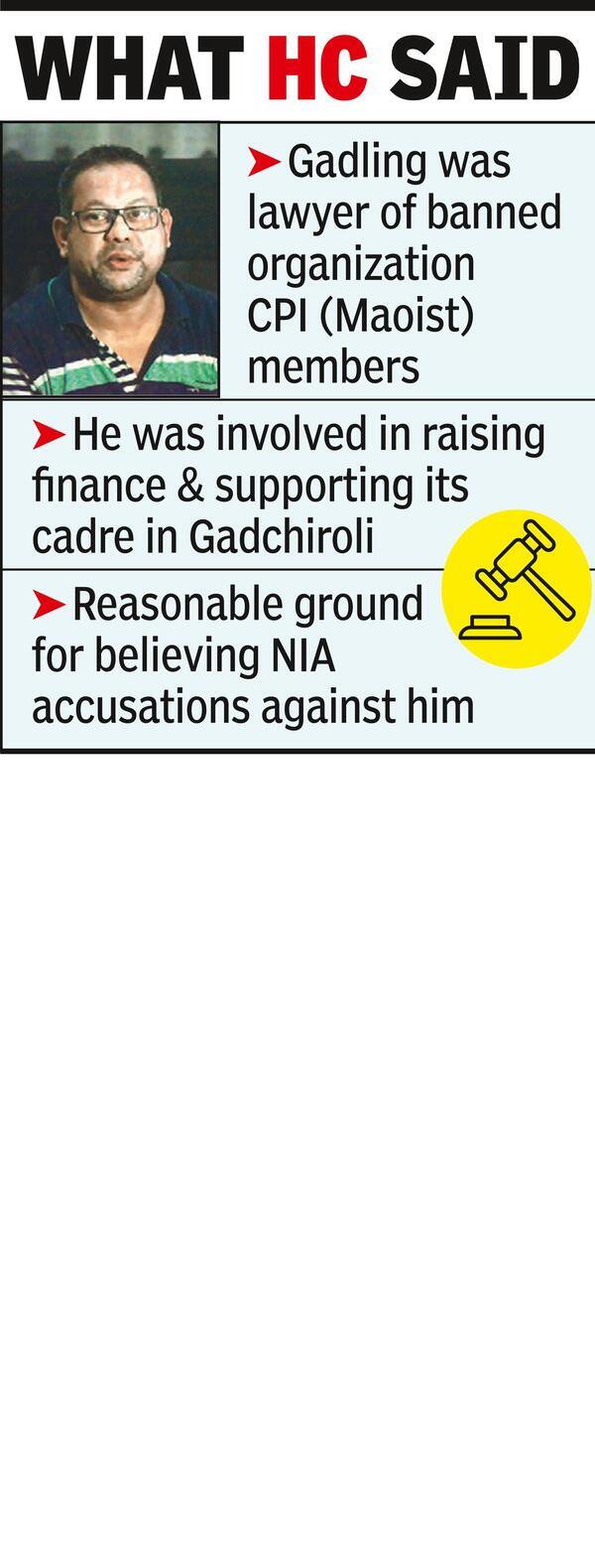 Surendra Gadling: Hc: Lawyer Is Part Of Naxalite Acts In G’chiroli ...