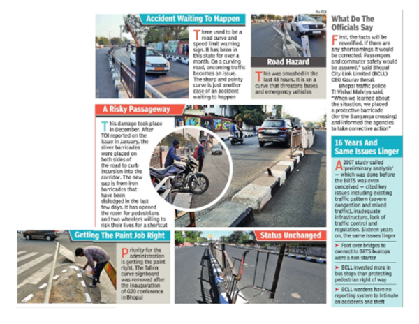 Despite checks, BRTS remains unsafe | Bhopal News - Times of India