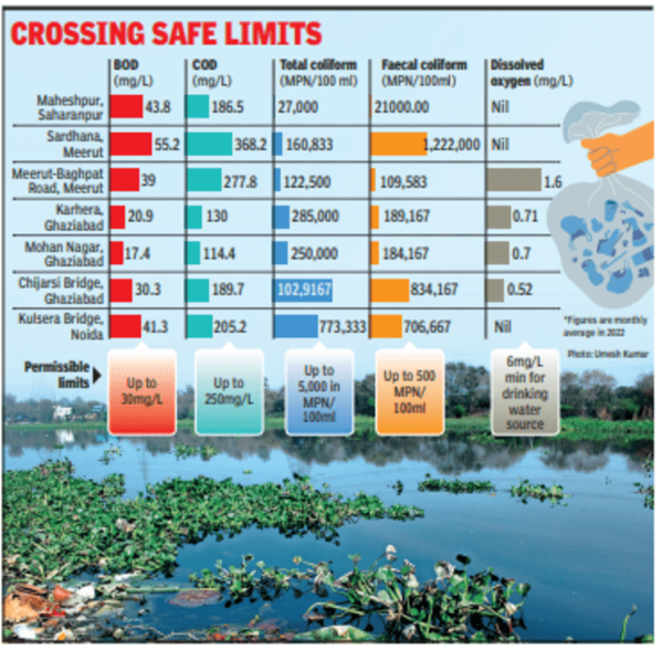 Coliform levels alarmingly high in Hindon, dissolved oxygen little or ...
