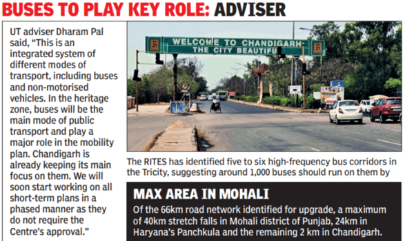 Rites: Upgrade 66km road network for buses by '2027: RITES | Chandigarh ...